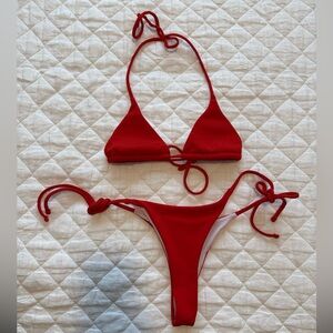 Swim | Red Triangle Bikini Set | Poshmark